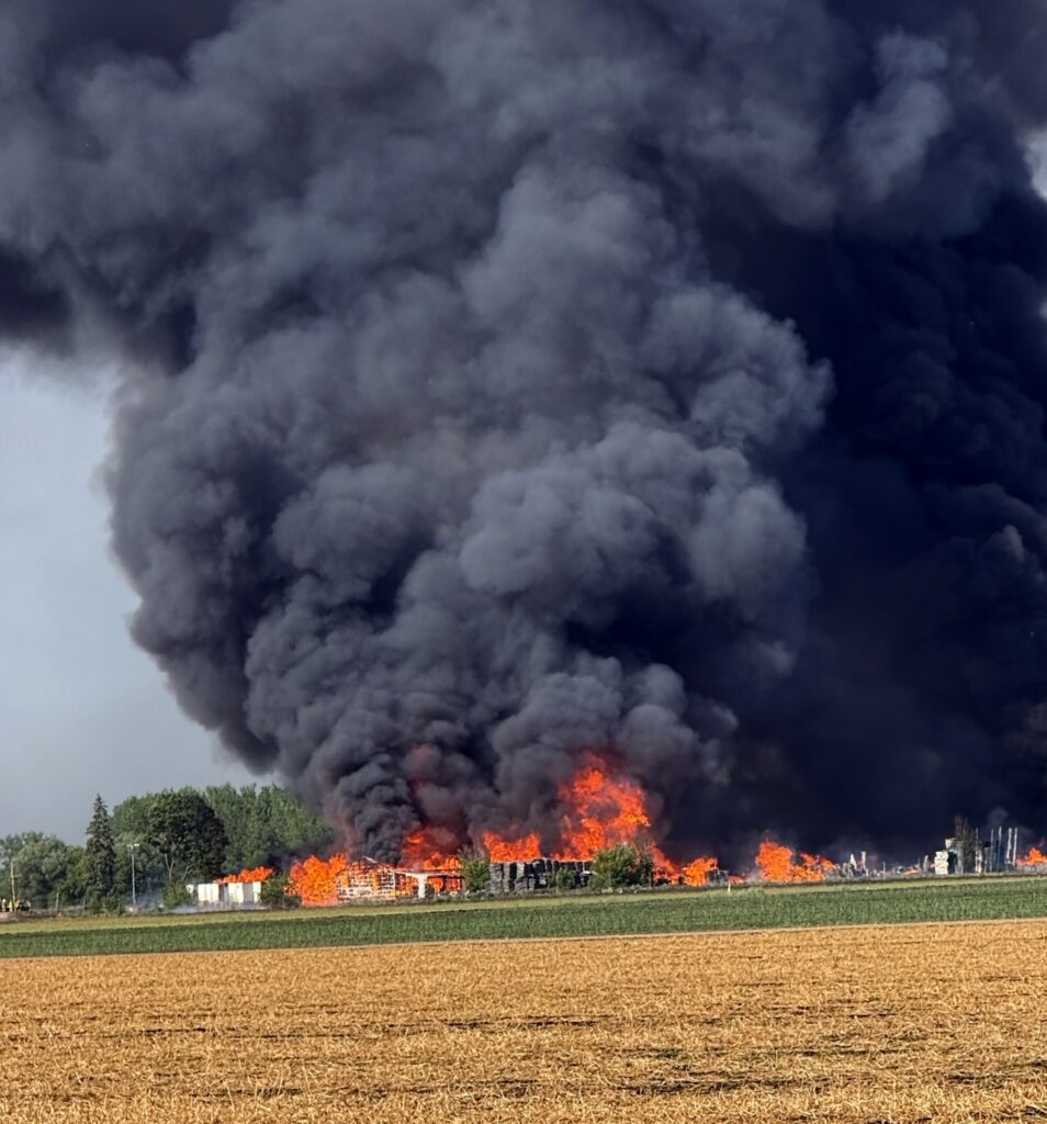 60-foot tall flames, black smoke for miles: Massive fire destroys ...